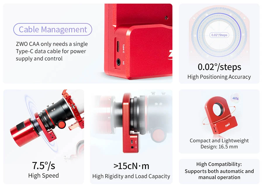ZWO CAA Rotator - Camera Angle Adjuster - Widescreen Centre
