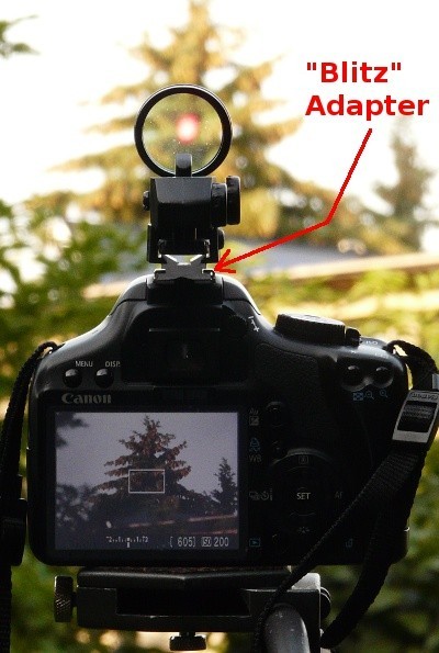 Blitz Hotshoe dSLR Camera Adapter for Red Dot Finder - Widescreen Centre