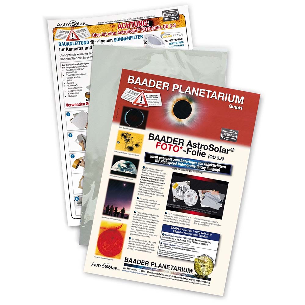 Baader AstroSolar Photo Film OD 3.8, 20x30cm - Widescreen Centre
