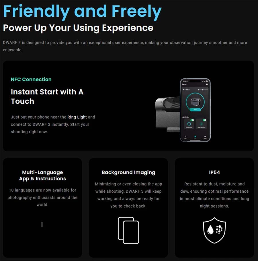 DWARFLAB DWARF 3 Smart Telescope - Widescreen Centre