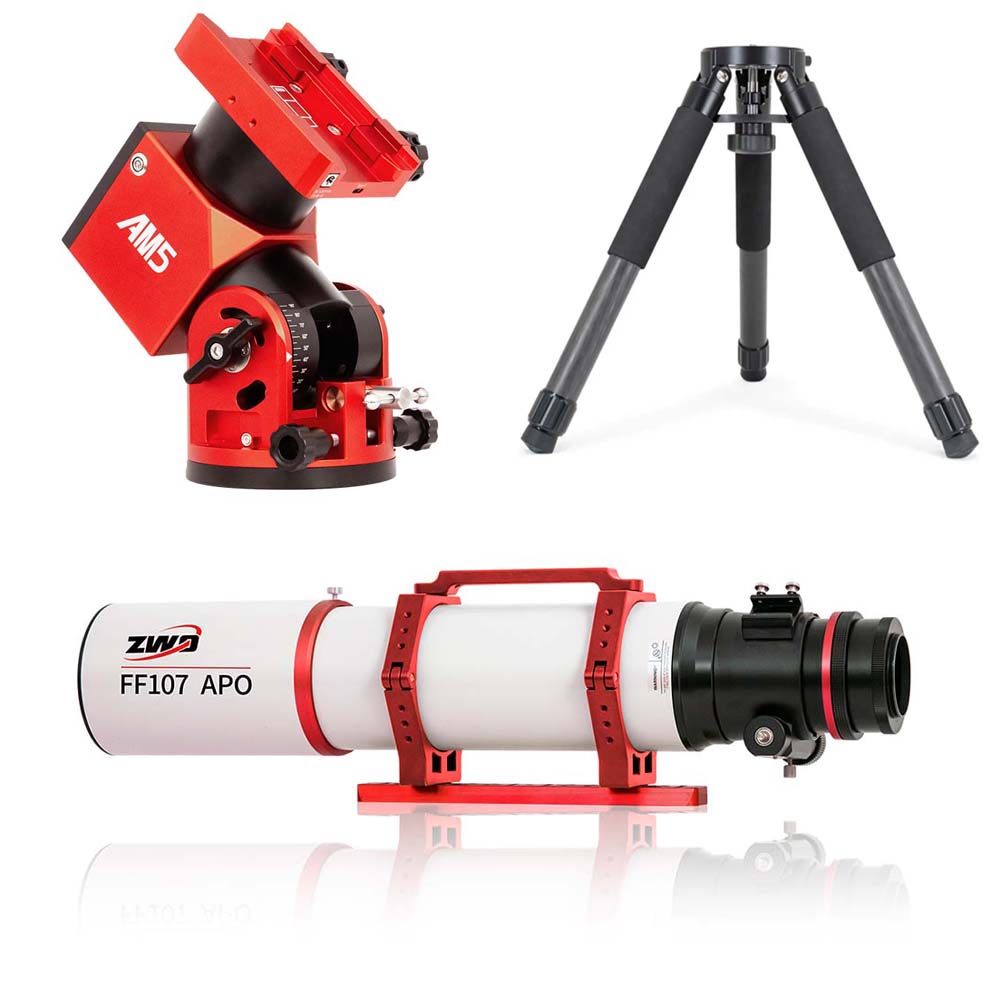 ZWO FF107 APO Telescope + AM5N Mount + TC40 Tripod Bundle - Widescreen ...