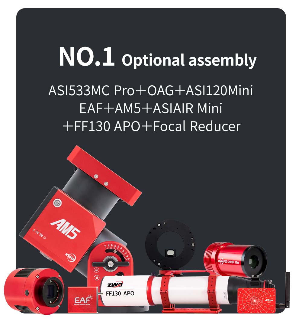 ZWO FF130 f/7.7 Apochromatic Quadruplet Refractor Telescope ...