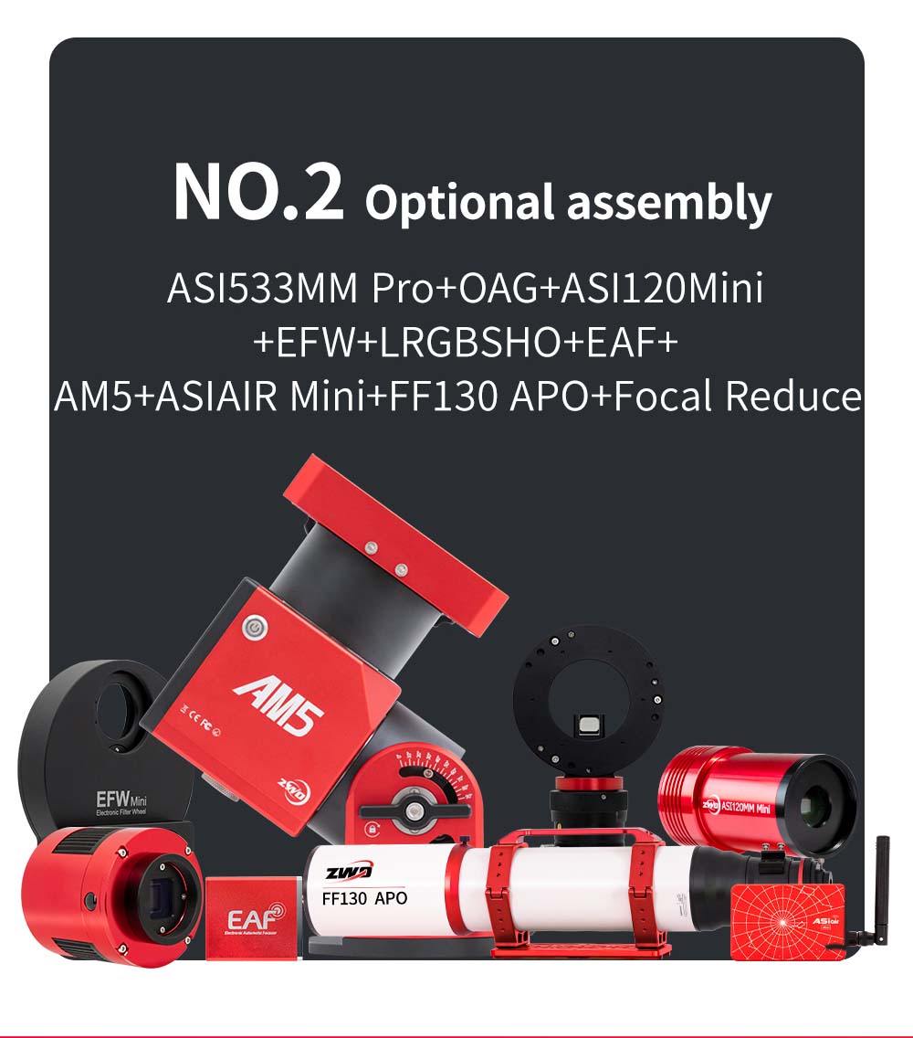 ZWO FF130 f/7.7 Apochromatic Quadruplet Refractor Telescope ...