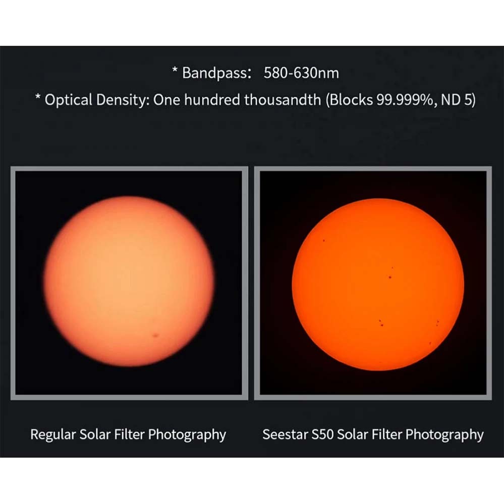 ZWO Replacement Solar Filter for Seestar S50 - Widescreen Centre