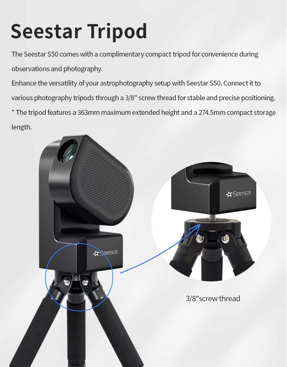 ZWO Seestar S50 all-in-One Smart Telescope - Widescreen Centre