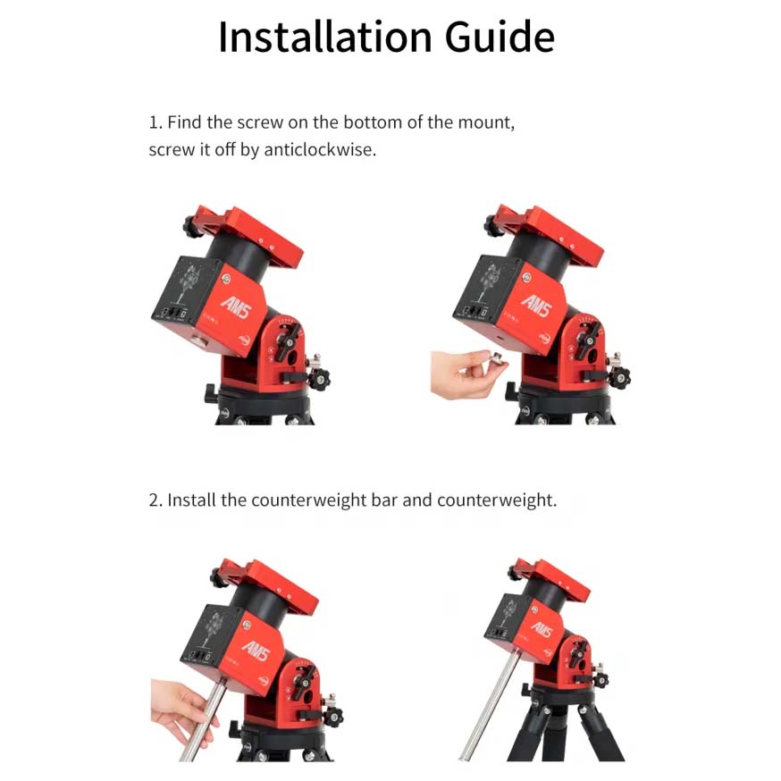 ZWO BC230 Counterweight Bar for Various Mounts - Widescreen Centre