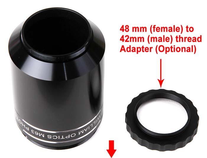 William Optics M63 (Male) to M48 (Male) Photo Adapter - Widescreen Centre